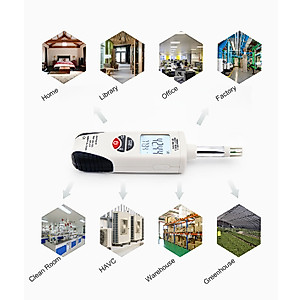 Hygro-Thermometer Psychrometer, Handheld Digital Humidity Temperature Meter with Dew Point and Wet Bulb Temperature, Dual Display Temperature & Humidity, Hti-Xintai