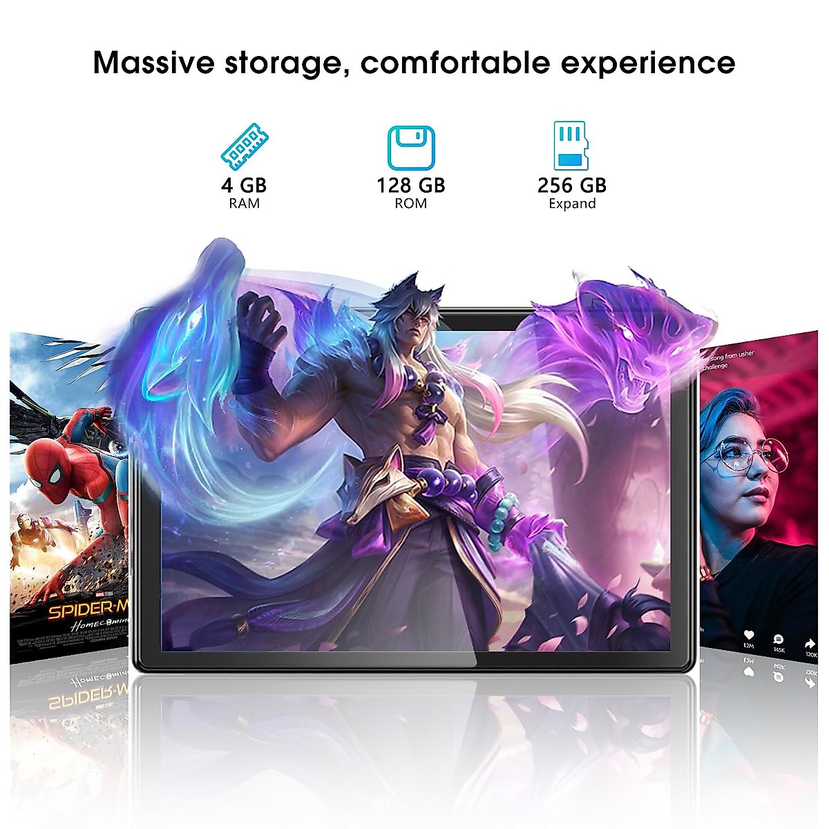 SGIN Tablet, 10.1 Inch Android 13 Tablets 4GB RAM 128GB ROM with Octa-Core 2.0Ghz Processor, 1280 * 800 Pixel IPS Screen, 2MP+8MP Camera, 6000mAh, WiFi, Bluetooth 5.0