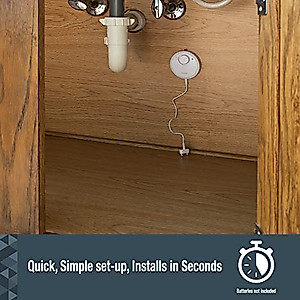 SABRE Water Leakage Alarm, 110 dB Alarm, Audible Up To 1,500-Feet (457-Meters), All Direction Water Sensor, High and Low Volume Settings, Battery Test Button