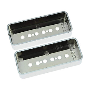 KAISH 2pcs Chrome 50mm Pole Plastic P90 Guitar Pickup Covers Soapbar Pickup Cover for Les Paul