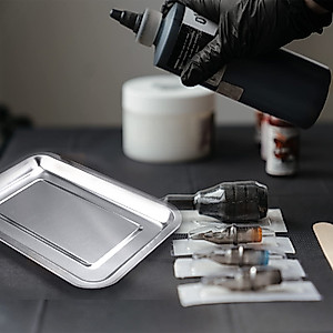 Tattoo Stainless Steel Tray - Usiriy 2 Pack 13.5" X 10" Stainless Steel Tattoo Trays Dental Tray Body Piercing Instrument Tool for Tattoo Supplies, Tattoo Kits