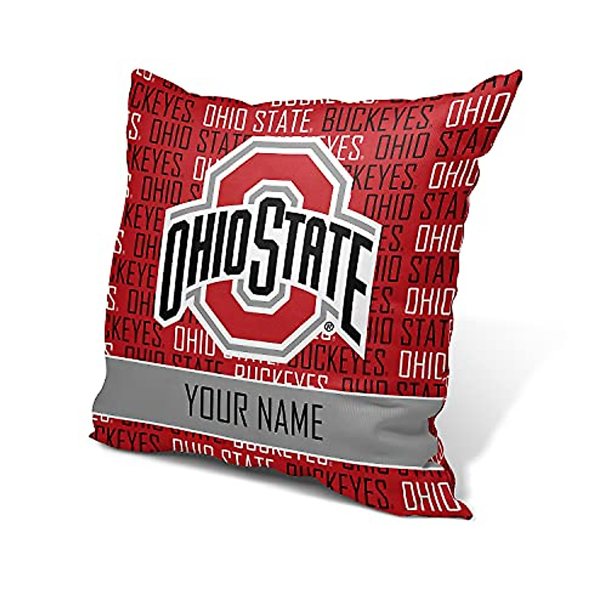 Ohio State Buckeyes Name Pattern Throw Pillow | Personalized | Custom