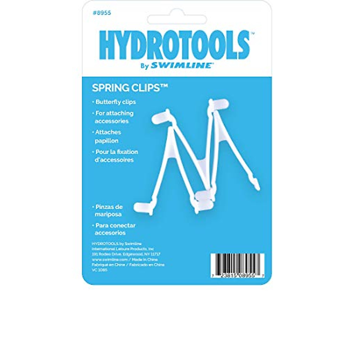 Swimline Butterfly Clips (3 Pack), White, One Size