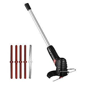 Strimmer Cordless, Electric Cordless Grass Trimmer Rechargeable Weed Strimmer Cutter Tool with Blades, Lightweight Garden Electric Strimmer with Adjustable Telescopic Long Handle (US Plug)