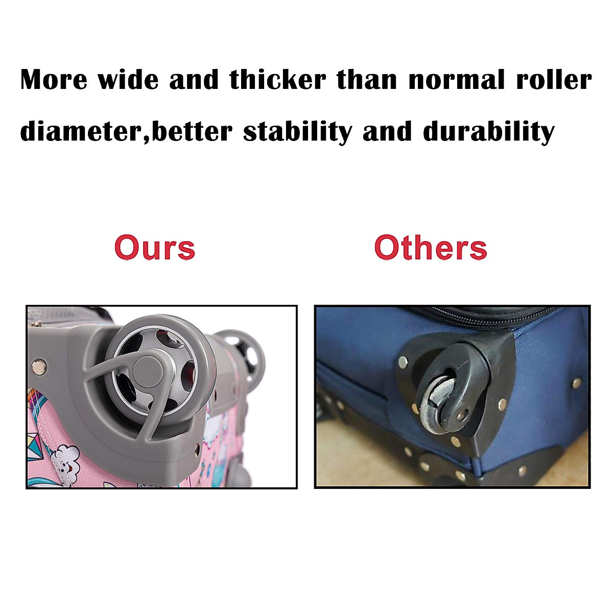 BAMIFEI 18 inches Wheeled Rolling Backpack Multi-Compartment College Books Laptop Bag Business Trip Carry-on, Unicorn