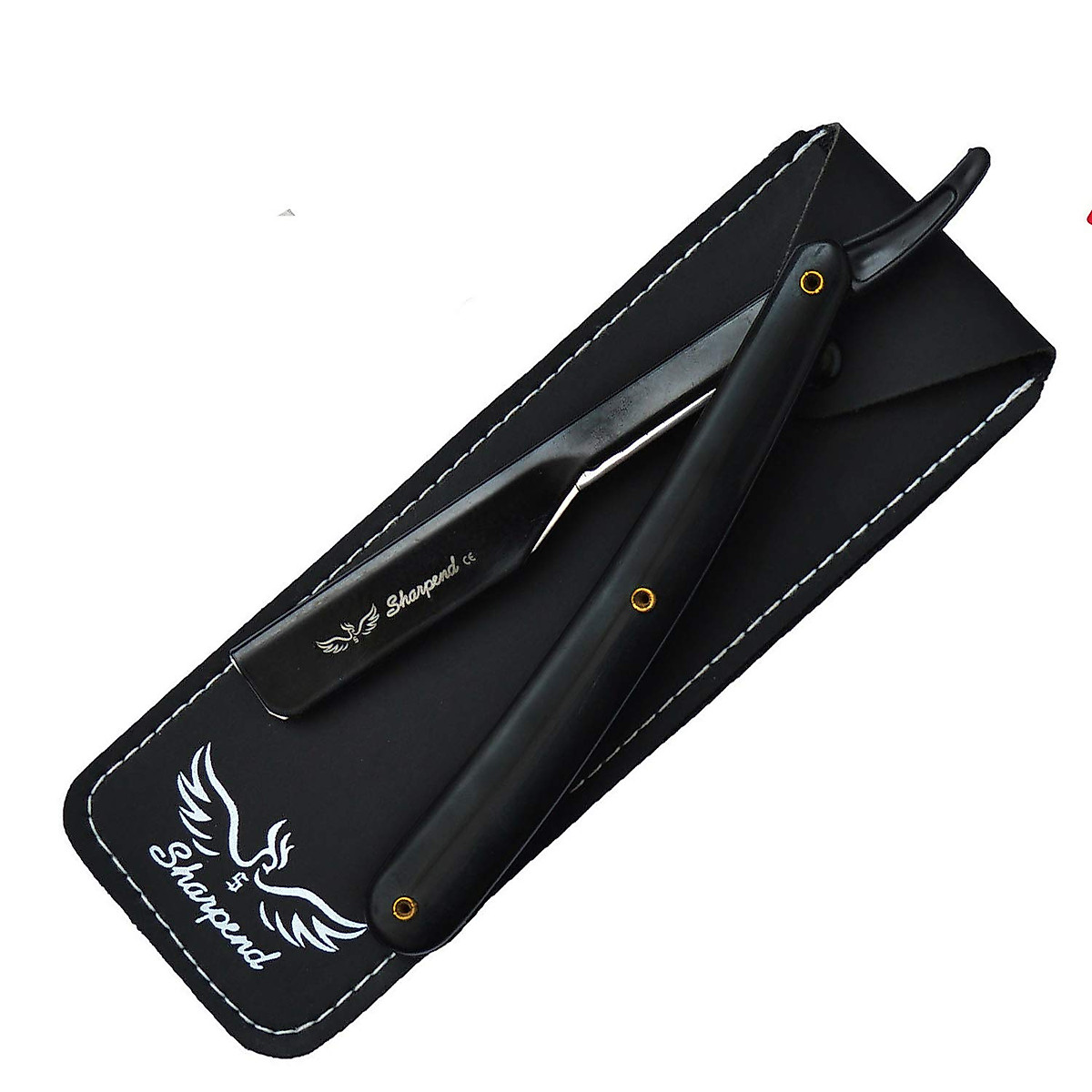 Adjustable Straight-Edge Barber Razor Salon Quality Cut Throat ShavettePerfect Straight Edge Razor Beard Kit,Durable Barber Razor Kit with 10 Double-Edge Straight Razor Blades,Straight Razor