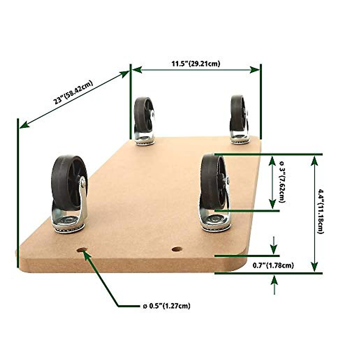 Factorduty Pack of 2 23 X 11.5 Rectangle Wood Platform Dolly Dollies Furniture Dolly Mover Carrier Dolly Cart 500-LB Load Rating 3 Inch Wheel