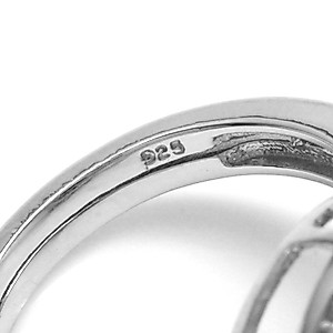 Silvershake Huge 7.78ct. Natural Emerald Green Agate and Topaz White Gold Plated 925 Sterling Silver Ring Size 9