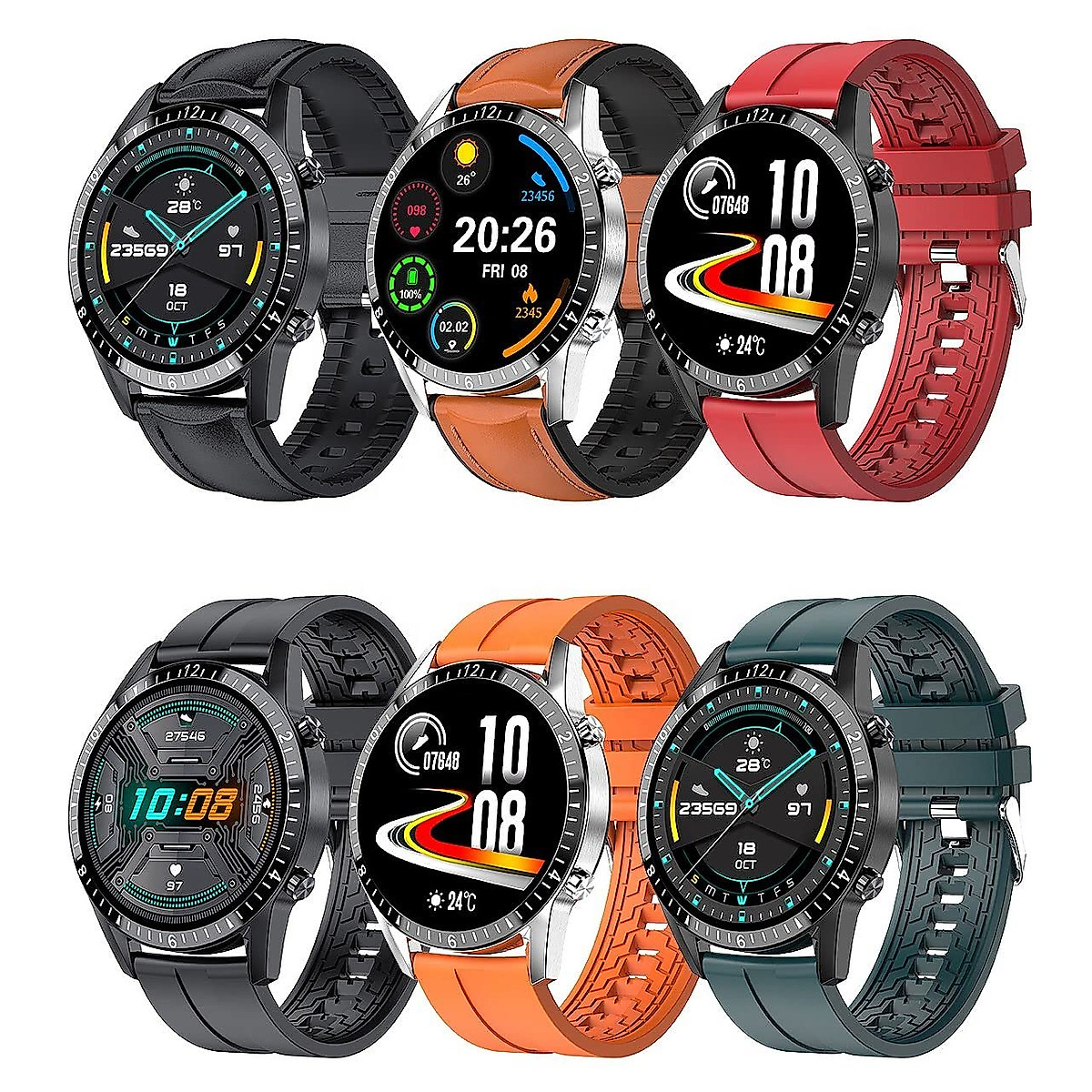 Mens Smart Watch IP68 Waterproof, Health Monitor, Smart Clock Fitness Sports, Multifunctional Smart Watch for Women Men