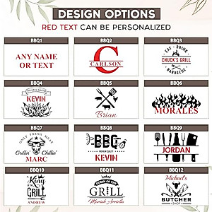 Engrave My Memories Grill Accessories, BBQ Grilling Tools Set, Portable 11-Piece Barbeque Utensils, Custom Gifts for Men (BBQ)