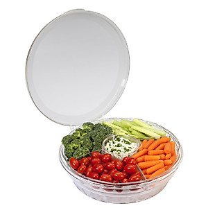 CreativeWare Cool-SPN Spin On Ice Serving Tray, Clear