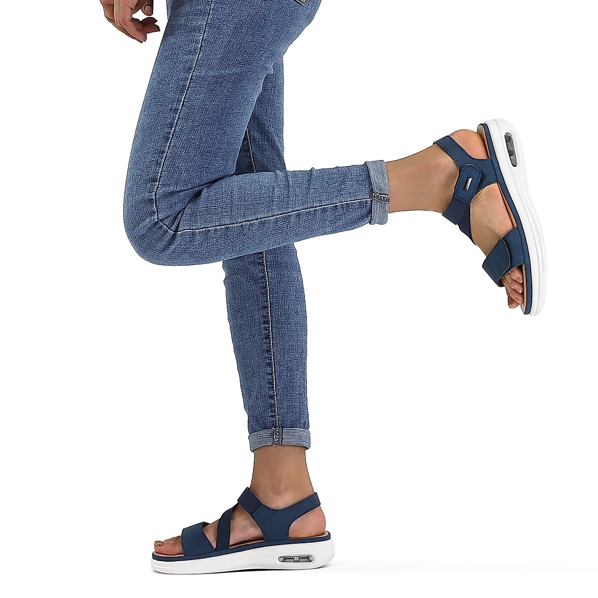 mysoft Women's Summer Walking Sandals Air Cushion Support Platform Ankle Strap Shoes Comfortable Casual Wedge Sandals