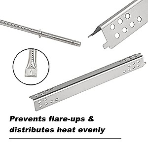 Grill Part Kit Replacement for Charbroil Performance 5 Burner Gas Grills 463347519 463347017 463335517 463276517 463244819 463376319, Heat Plates, Burners, Adjustable Crossover Tube, Stainless Steel