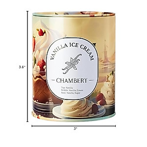 CHAMBERY Vanilla Bean Candle | Sundae Desert Artistry in Tin | Soy Wax with Lead-Free Cotton Wick | 55-Hour Burn | Timeless Aroma for All Seasons