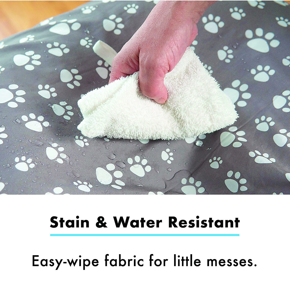 Mommy Leche Nursing Pillow Cover for Baby Girls and Boys | Soft Water Resistant and Machine Washable Fabric | Unisex Grey Paw Print Design | Great for Breastfeeding and Bottle Feeding Mothers