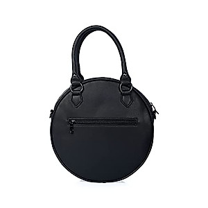 Lost Queen Gothic Round Spider Handbag Yin Yang Web Shoulder Bag Crossbody Purse