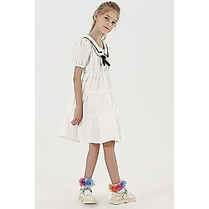 WEIDUAINI Baby Girls Cotton Double Lace Turn Cuff Socks With Big Ruffles for Infant Toddlers and Kids (3 Pairs, Multicolor, 1-3 Years)