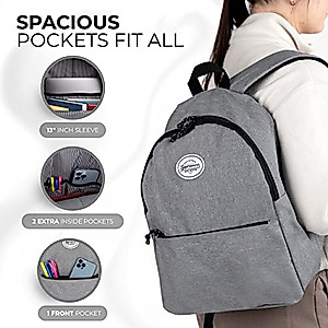 SUPRANICE Everyday backpack for boys girls millde high school, leisure, work - with 13" laptop compartment, 18 L, Comfortable Well Padded Lightweight Day Pack for Men Women