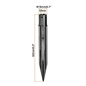 MECCANIXITY Solar Light Spikes,18x150mm Ground Stakes for Garden Pathway Landscape Lamps, ABS Plastic Black, Pack of 4