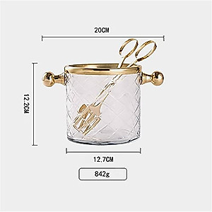 FBITE High Face Value Handmade Brass Glass Ice Bucket with Ice Clip Dining Table Cooler Wine Wine Rack Ice Bucket Champagne Can Cooler