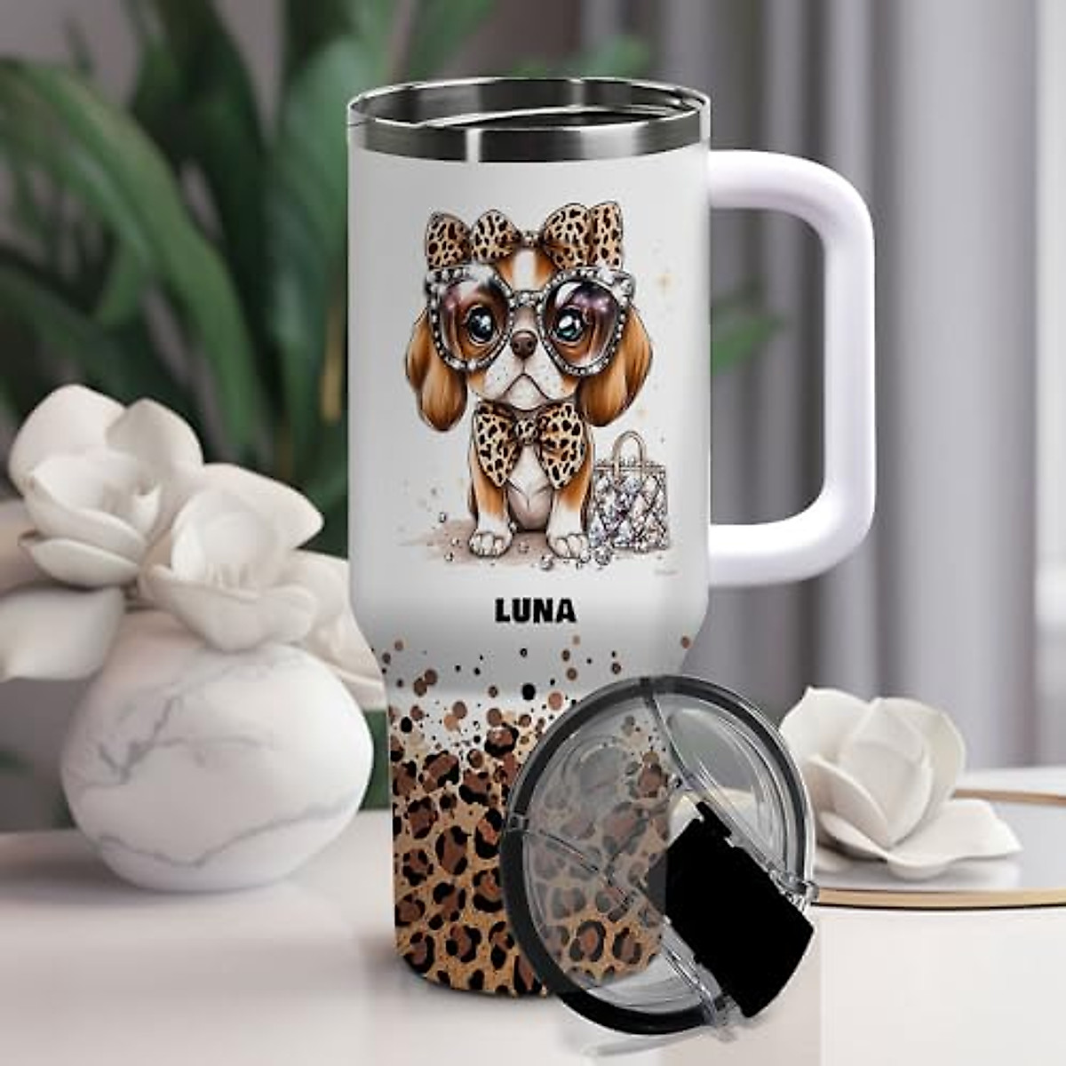 Personalized Dog Tumber with Beagle dog Dog’s Name – Custom Cup for Dog Moms, Ideal Gift for Mother's Day, Birthdays & Christmas, Pet Tumber qSDUy7