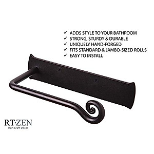 RTZEN Wrought Iron Bathroom Accessories Set, Decorative Hand Towel Bar and Toilet Paper Holder