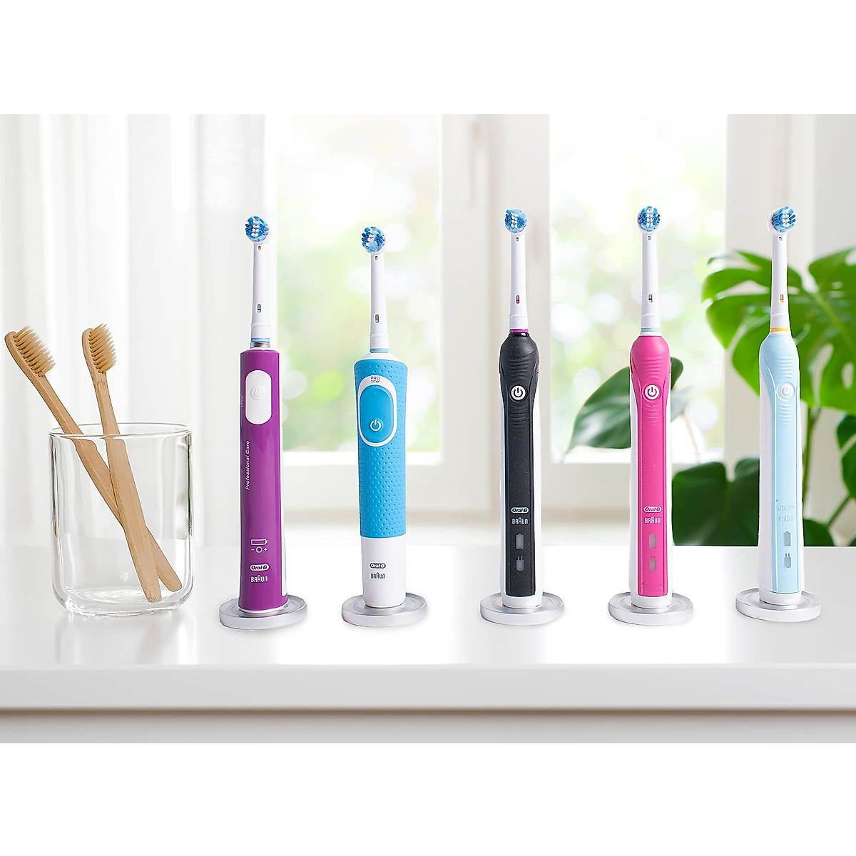 Relsy Silver Oral-B Compatible Electric Toothbrush Holder for Bathroom, Aluminum Oral B Toothbrush Holder with Hygienic Drip Capture Stops Toppling with Metal Toothbrush Stand