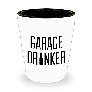 ODDITEES Funny Beer Alcohol Shot Glass Garage Drinker