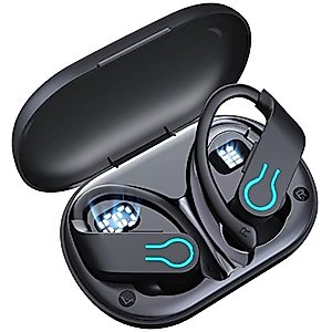 Bluetooth Headphones Wireless Earbuds Sports Over-Ear Bluetooth 5.3 Ear Buds with Earhooks 120H Playtime Wireless Headphones for Workout Waterproof Audifonos Bluetooth inalambricos LED Power Display