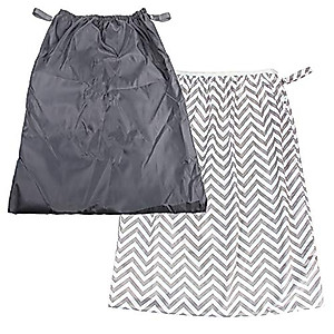 Fujiang Reusable Diaper Pail Liner Washable Garbage Cans Storage Bag for Cloth Nappy Trash can 13 Gallon, Silver, Medium