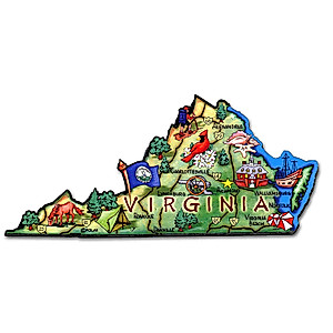 Virginia The Old Dominion State Artwood Jumbo Fridge Magnet