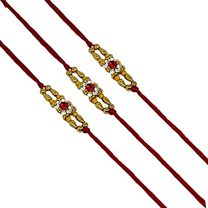 TheNext7 Pack of 3 Rakhi for Brother, Rakhi Bracelets, Rakhi Gift for Bhaiya, Designer Rakhi, Latest Rakhi for bhai, Thread Bracelet Bracelet for Brother Bhabhi Bhaiya, Raksha Bandhan Gift.