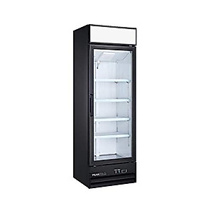 PEAKCOLD Single Glass Door Commercial Refrigerator - Retail Merchandiser Cooler; 14 Cubic Ft.