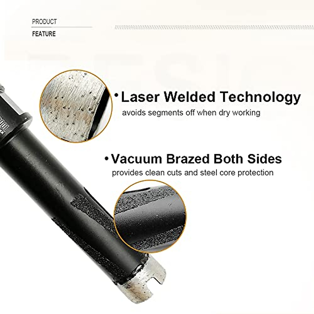 SHDIATOOL 1 Inch Granite Hole Saw Plus SDS Adapter for Marble Hard Stone Bricks