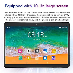 Yunseity 2.4G 5G WiFi Tablet, 1080P IPS Display 10.1 Inch Tablet PC, 6G RAM 128GB ROM, MT6592 10 Core CPU, 8800Mah Battery, Supports Dual SIMs, GPS, Glonass