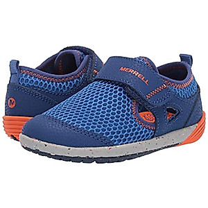 Merrell Bare Steps H20 Water Shoe, Blue/Orange, 8 US Unisex Little Kid