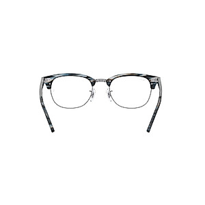 Ray-Ban RX5154 Clubmaster Square Prescription Eyeglass Frames, Blue/Grey Striped/Demo Lens, 51 mm
