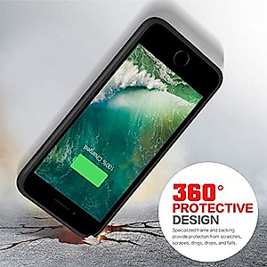 Xooparc Battery case for iPhone 8/7, [6000mah] Upgraded Charging Case Protective Portable Charger Case Rechargeable Extended Battery Pack for Apple iPhone 7/8(4.7') Backup Power Bank Cover (Black)