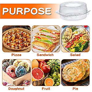 XXUOD 100 Pcs 6 inch Disposable Clear Plastic Dessert Containers with Hinged Locking Lids, Clamshell Takeout Food Containers for Cakes, Pasta, Pizzas, Salads, Cookies, Tiramisu, Sandwiches