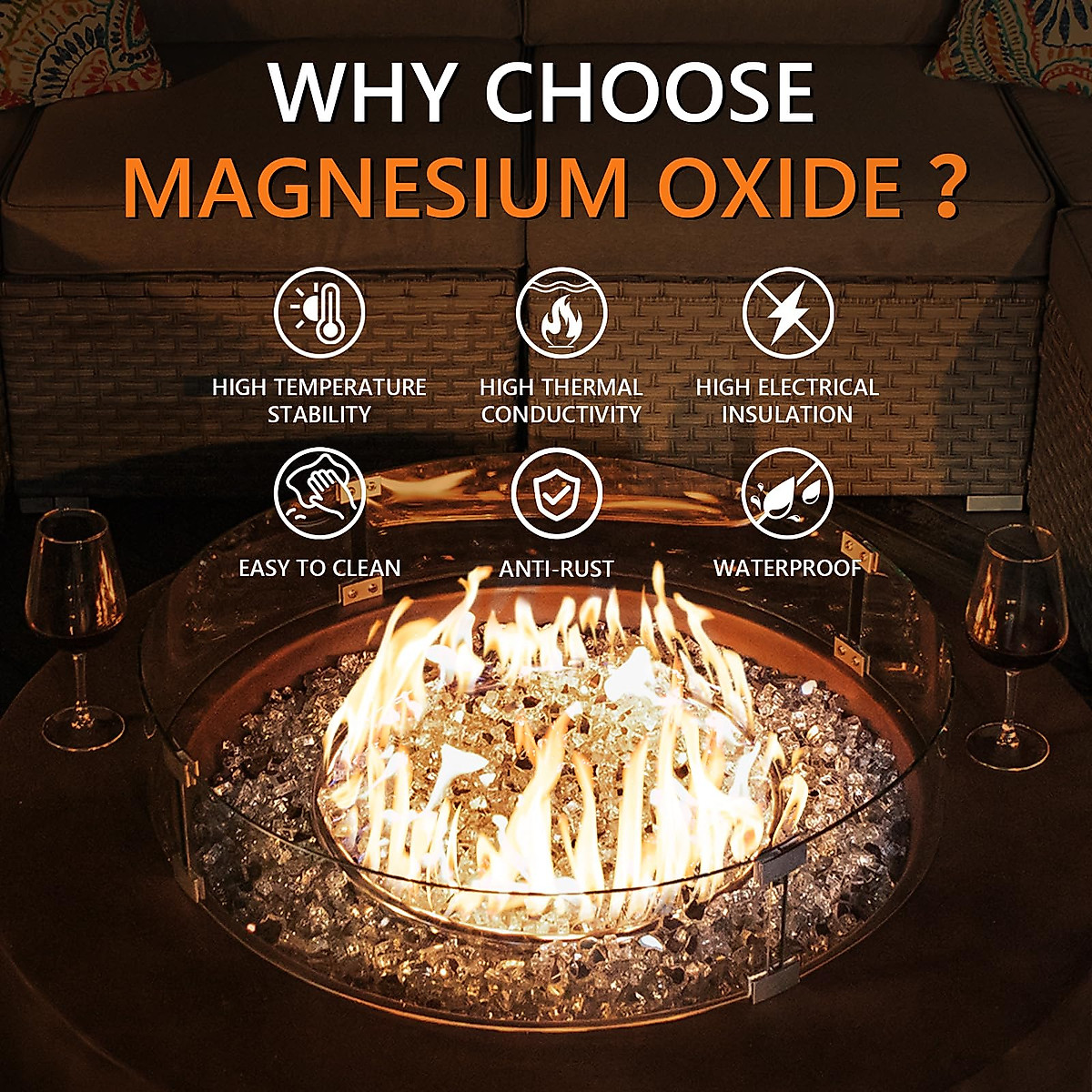 COSIEST Outdoor Propane Fire Pit Coffee Table w Dark Bronze 40.5-inch Round Base Patio Heater, 50,000 BTU Stainless Steel Burner, Wind Guard, Transparent Gray Fire Glass, Waterproof Cover