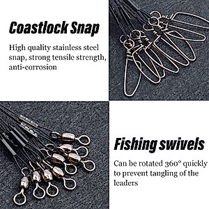 YOTO Fishing Tackle Leaders,Hi-Low Rig,Double Arms Saltwater Stainless Steel Leader with Swivels,High-Strength Fish Wire Gear Equipment, Fishing Gift