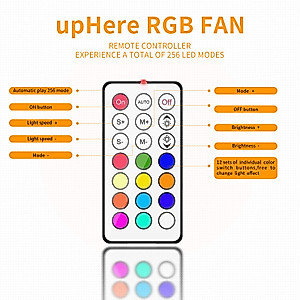 upHere 120mm RGB LED White PC Cooling Fan Ultra Quiet High Airflow for PC Cases,Computer Cooling,5 Pack,RGB06-5