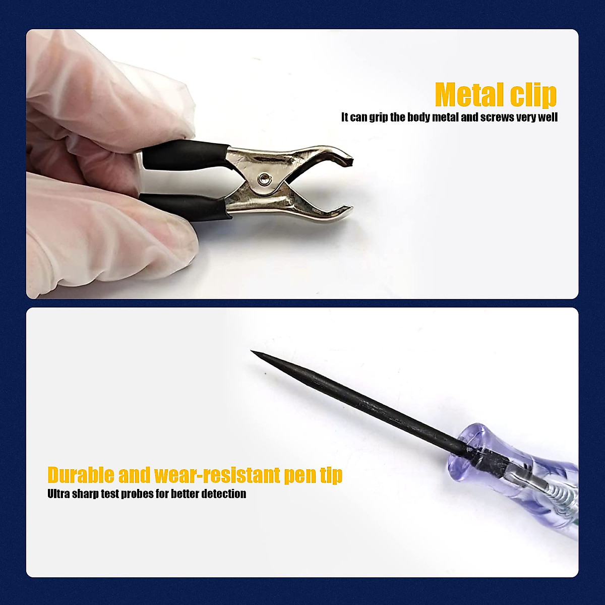 Sodcay 1 PC Automotive Test Light Digital LED Circuit Tester, DC 3V/6V/12V/24V Inductive Test Pen with 70.8 Inches Retractable Spring Wire, for Checking Vehicle Car Truck Motorcycle (Black & Red)