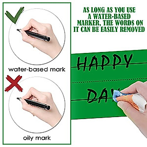 Spakon 20 Pcs Magnetic Sentence Strips, with Magnets, 12 x 3 in, Dry Erase, Lined, Reusable Ruled Classroom Learning Tool for Whiteboard (Colorful)