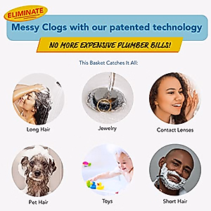 Drain Buddy Ultra Flo- 2 in 1 Bathroom Sink Stopper & Hair Catcher W/Patented Pull Clean Technology! | Fits 1.25” Sink Drains, Clog Preventing | Chrome Plastic Cap