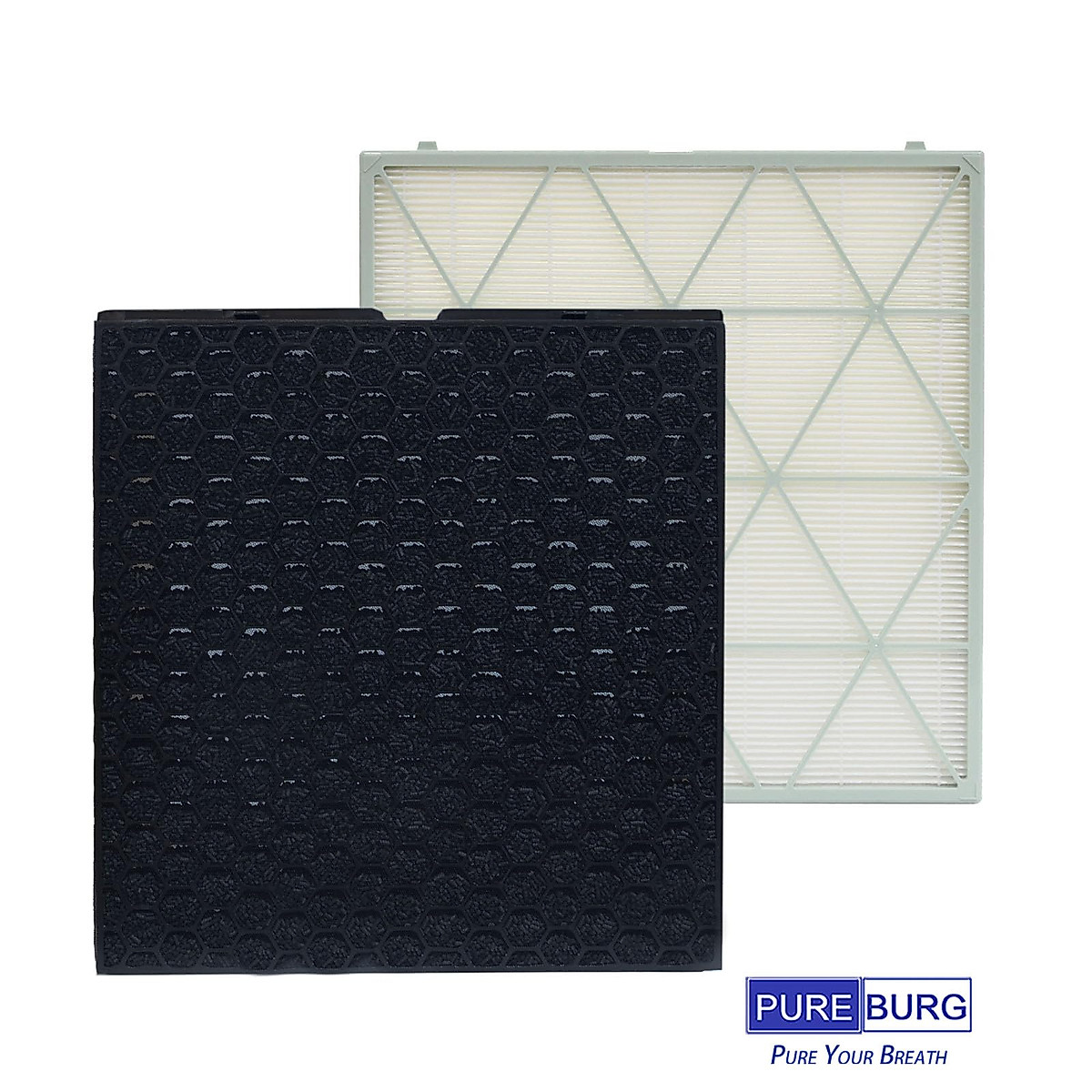 PUREBURG CFX-H1001/AA Replacement Filter Set Compatible with SAMSUNG Cube Smart Air Purifier, H13 HEPA + Activated Carbon Filter