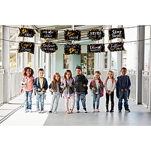 PETCEE Classroom Decoration Banner Confetti Motivational Porch Sign Back to School Positive Sayings Accents Cutouts for Student Teacher School Classroom Bulletin Board Office Home Nursery Decor