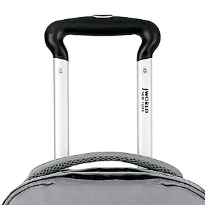 J World New York Lash Rolling Backpack. Laptop Bag Wheeled Carry-On Travel, Grey/Pink, 19 X 13 X 7.5 (H X W X D)