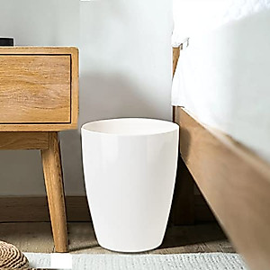 Small Trash Can – Open Top Garbage Cans for Kitchen, Office, Dorm, Bathroom, etc. –Waste Can for Compact/Tight Spaces – The Perfect Bathroom Trash Can - 2 Gallon Trash Bin – Glossy White