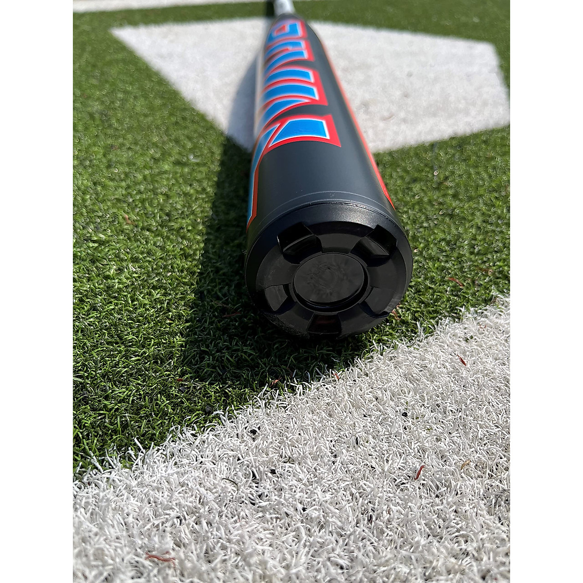 Easton | RIVAL Slowpitch Softball Bat | Approved for Play on All Fields | Loaded | 12" Barrel | 34"x26oz, Black/Blue/Red